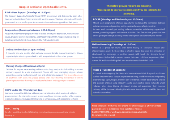 Oasis Project - We give hope to people affected by drugs & alcohol.